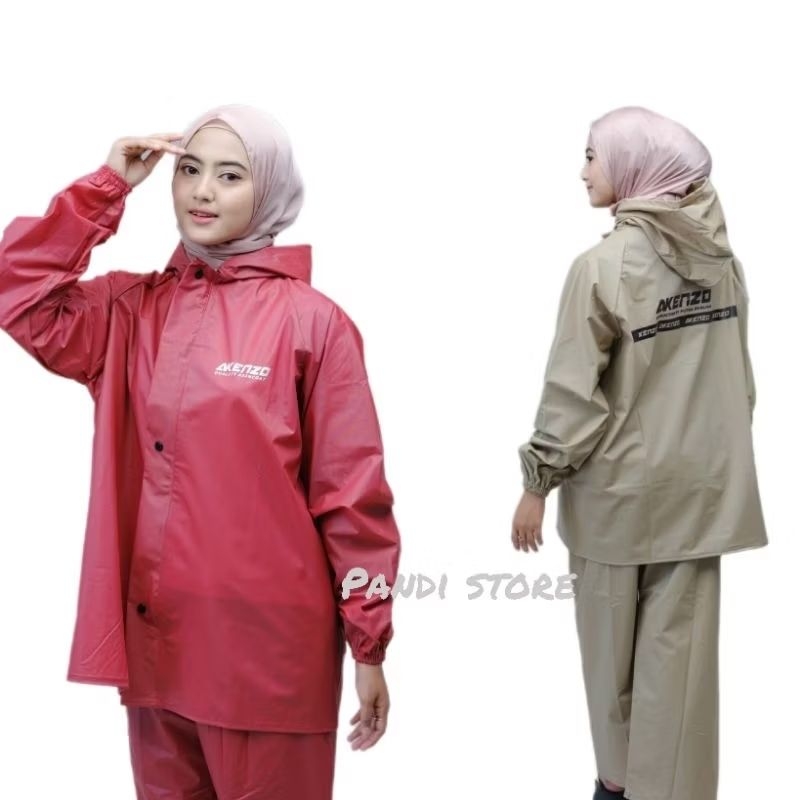 Jual JAS HUJAN JAKET CELANA ORIGINAL PRIA /WANITA DEWASA AKENZO BAHAN PVC TEBAL | Shopee Indonesia