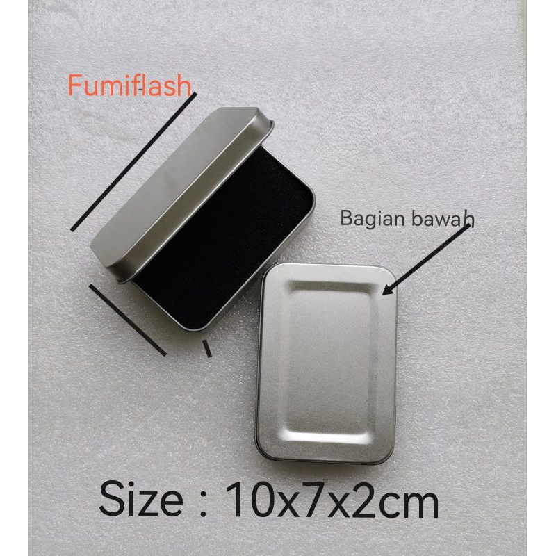 Jual Box kotak kaleng engsel warna silver UK 10cm | Shopee Indonesia