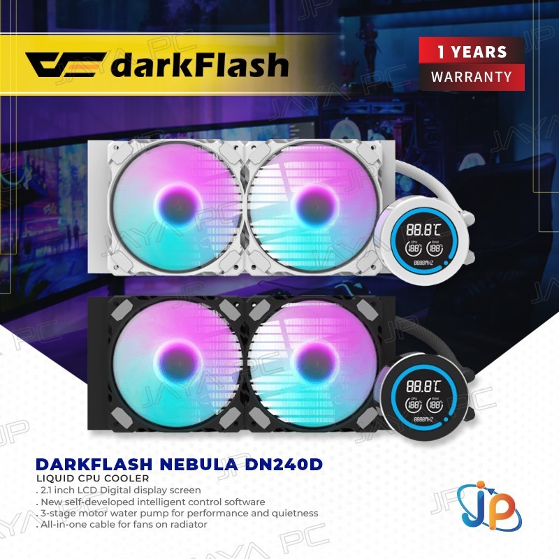 Jual darkFlash Nebula DN240D ARGB - Liquid CPU Cooler Fan 240mm LCD ...