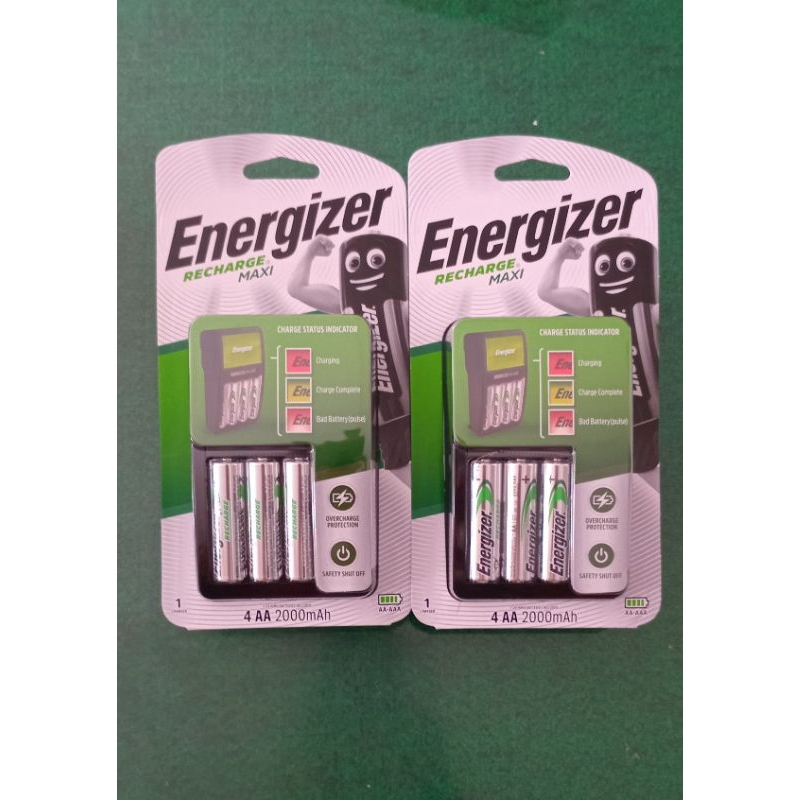 Jual Baterai Energizer Rechargeable Maxi AA 2000mAh Plus Charger - Isi 4 Baterai | Shopee Indonesia