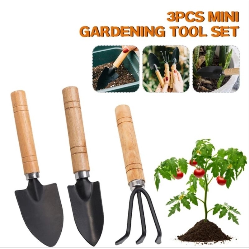 Jual Alat Berkebun Mini 3 in 1 Sekop Cangkul Garpu Gardening Tools 17 ...