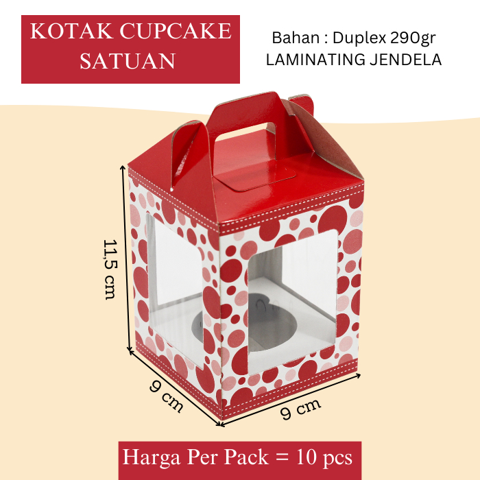 Jual Kotak Cup Cake / Dus / Kardus / Box Cup Cake Isi 1 Kue Muffin ...