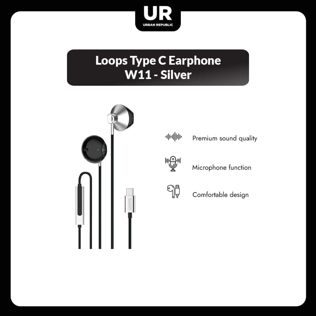 Jual Loops Type C Earphone W11 - Silver | Shopee Indonesia