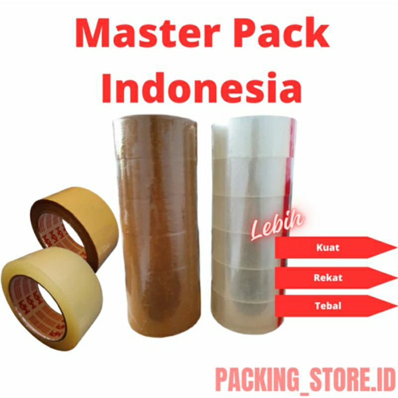 Jual Lakban 1 Slop isi 6 Tebal 45mmx100yard / Lakban MPI | Shopee Indonesia