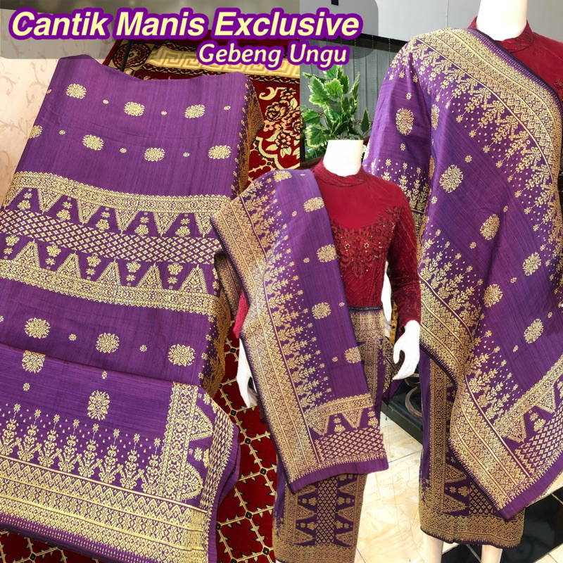 Jual Songket Cantik Manis Exclusive Gebeng Ungu Gold /songket tenun asli palembang /ilham ...