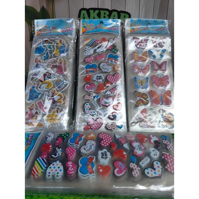 Jual Stiker Timbul 1Pack isi 20Psc/Lembar / Stiker Karakter/ Stiker ...
