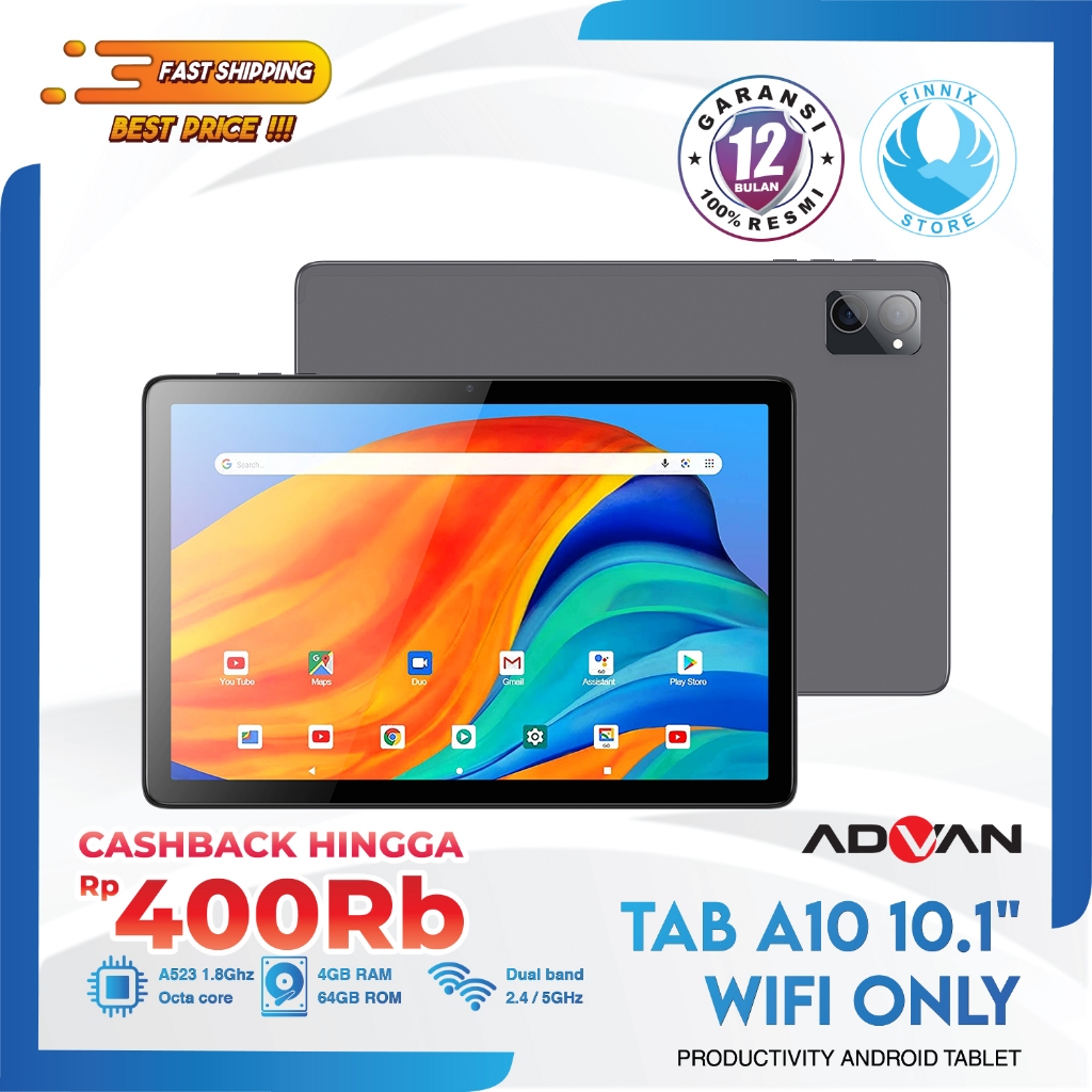 Jual ADVAN TAB A10 Wifi Only 4GB/64GB | Layar 10.1” | Tablet Android 14 ...