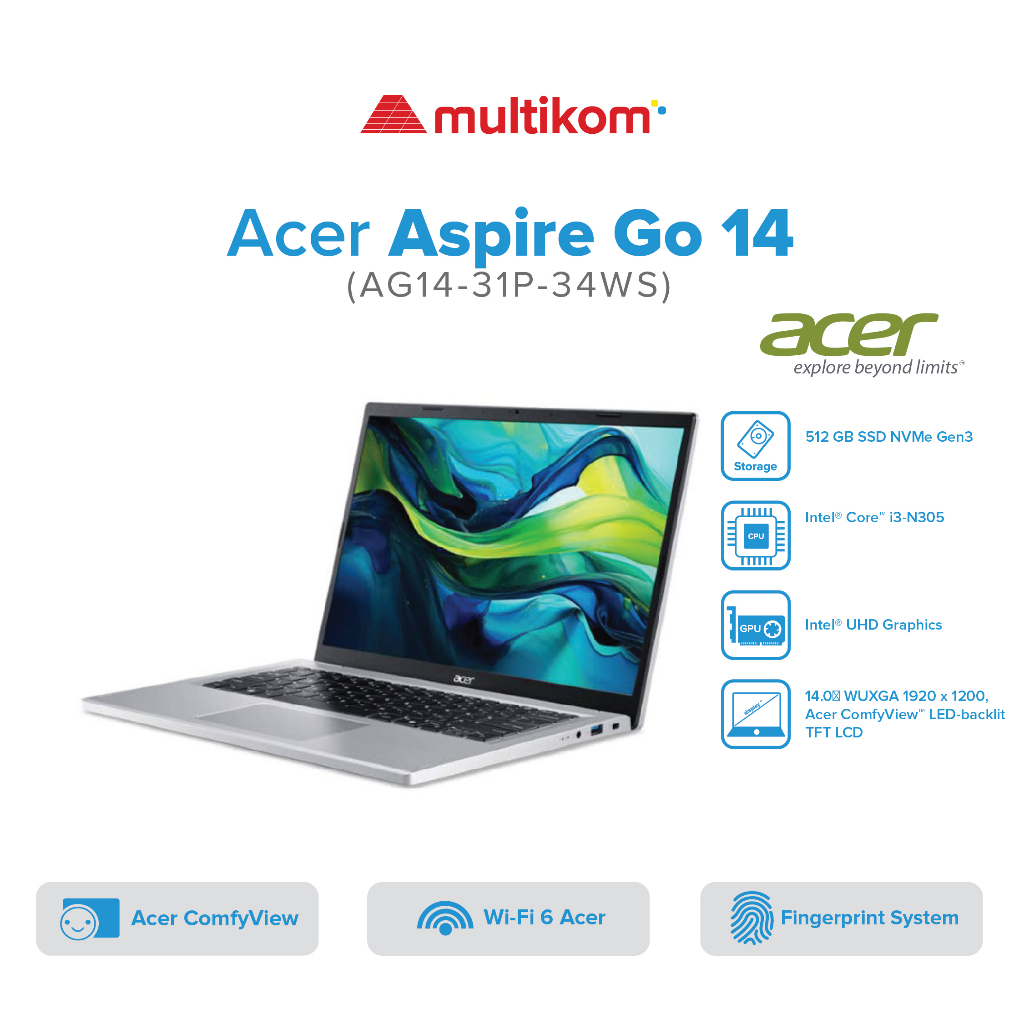 Jual Acer Aspire Go 14 AG14-31P-34GM/Core i3-N305/8GB/512GB SSD/14″ FHD ...