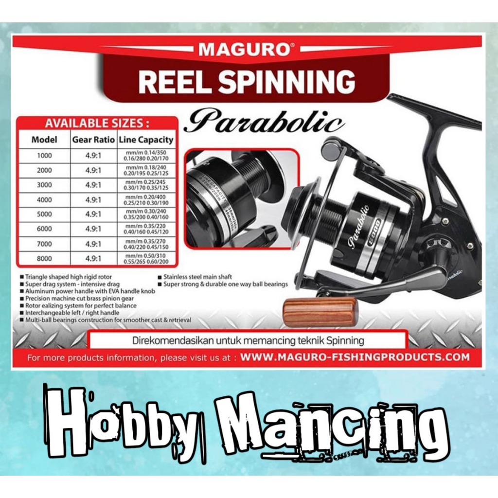 Jual Reel Spinning MAGURO PARABOLIC | Shopee Indonesia
