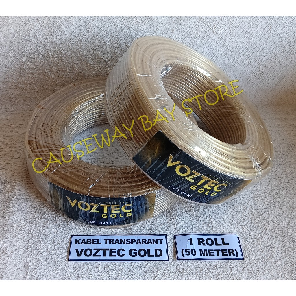 Jual KABEL TRANSPARANT SERABUT ISI 2 50M FULL VOZTEC GOLD | Shopee ...