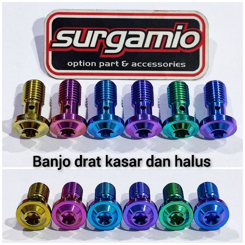 Jual Baut titanium banjo umbrella drat kasar halus baut titan master rem kaliper Grade 5 Vietnam ...