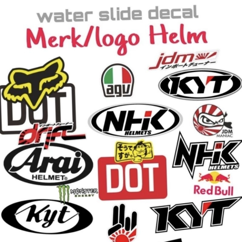 Jual cetak waterslide decal merk/logo helm untuk helm motor dll ...