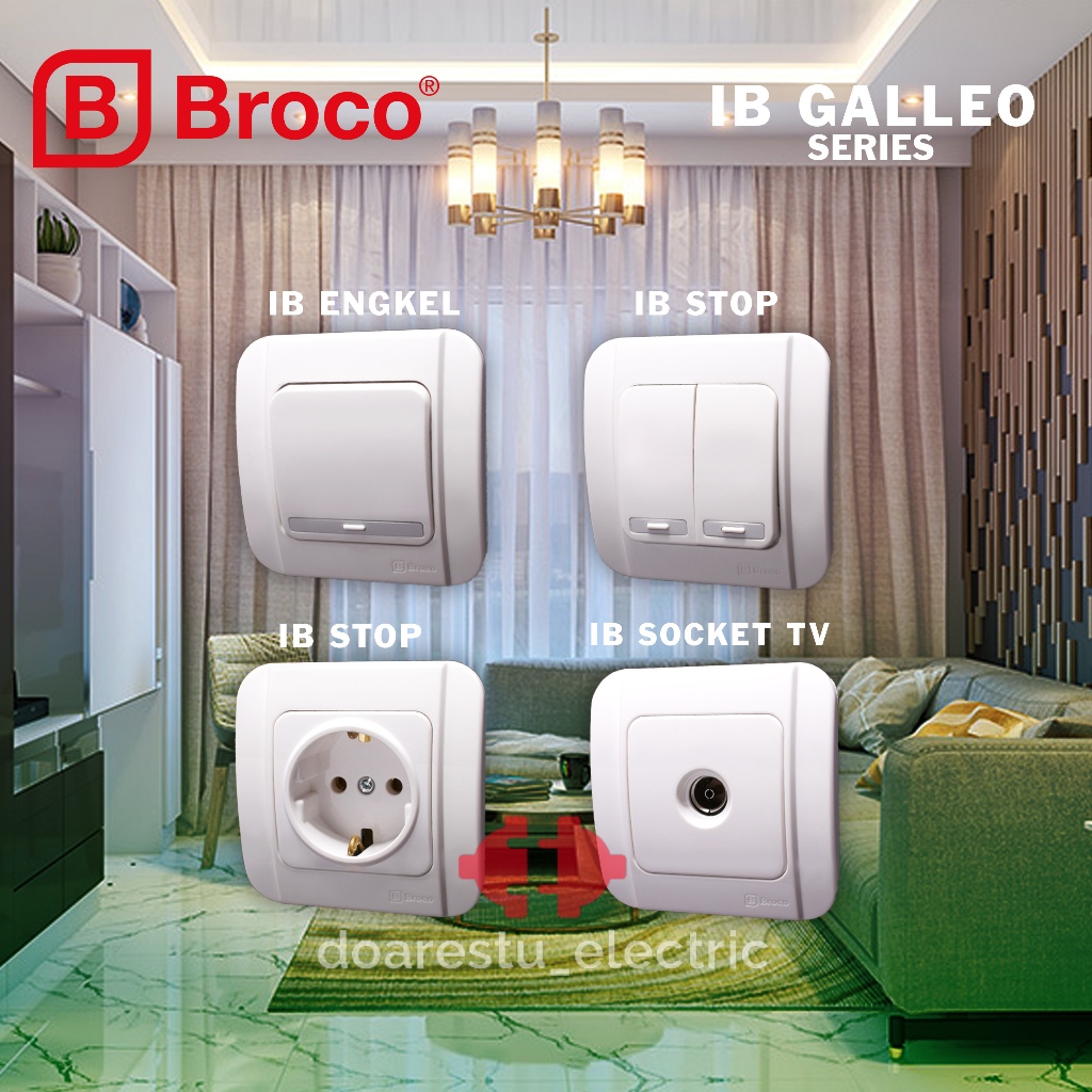 Jual BROCO Galleo IB Saklar Engkel, Seri, Stop Kontak Inbow Tanam ...