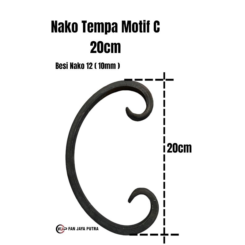 Jual Nako Tempa Motif C ukuran 20cm besi nako 12 ( 10mm ) | Ornamen ...