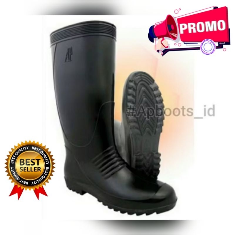 Jual AP BOOTS HITAM TINGGI - AP BLACK 2 HITAM TINGGI SEPATU BOOTS KARET ...