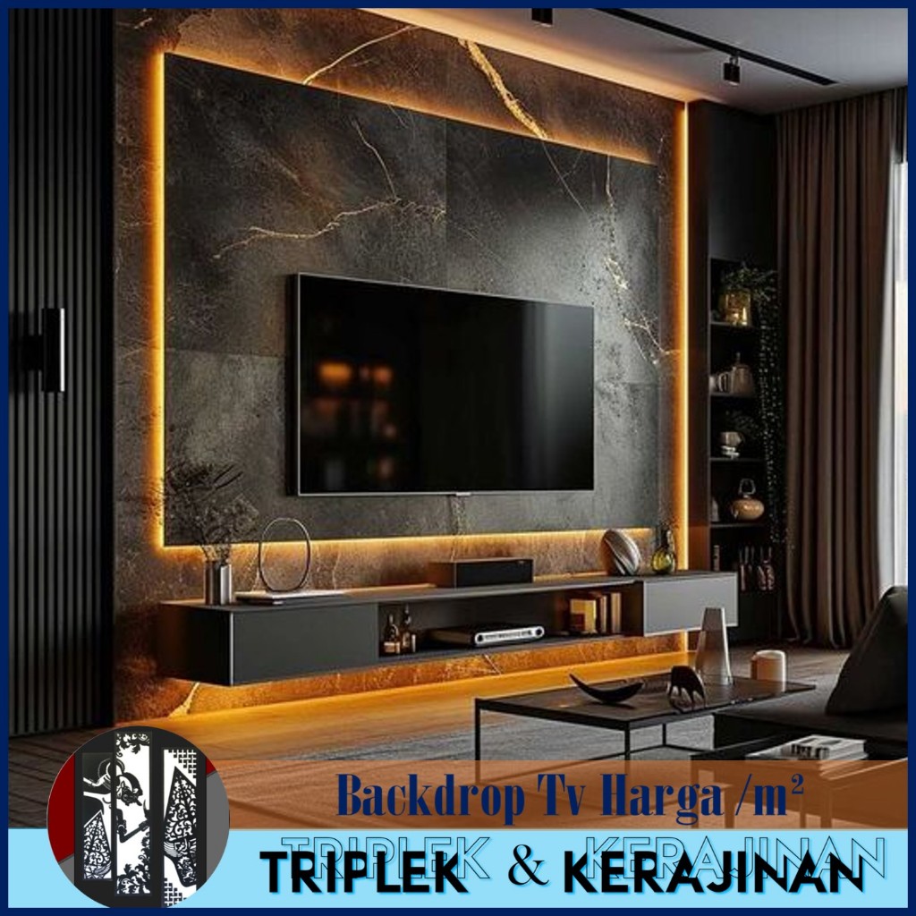 Jual Kabinet TV | Backdrop TV | Rak TV Gantung Harga 1.500K/m2 | Shopee ...
