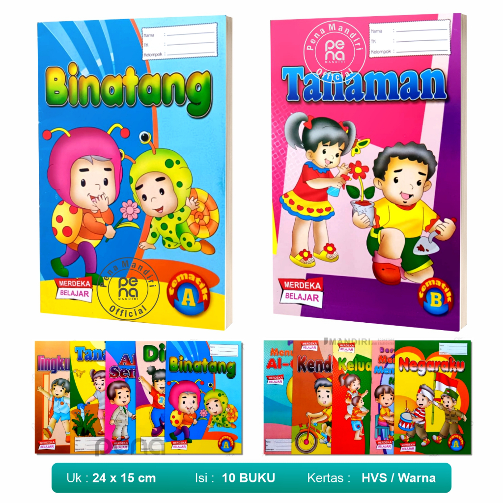 Jual Buku Paket Tematik Untuk PAUD / TK A / TK B Isi 10 Buku | Shopee ...