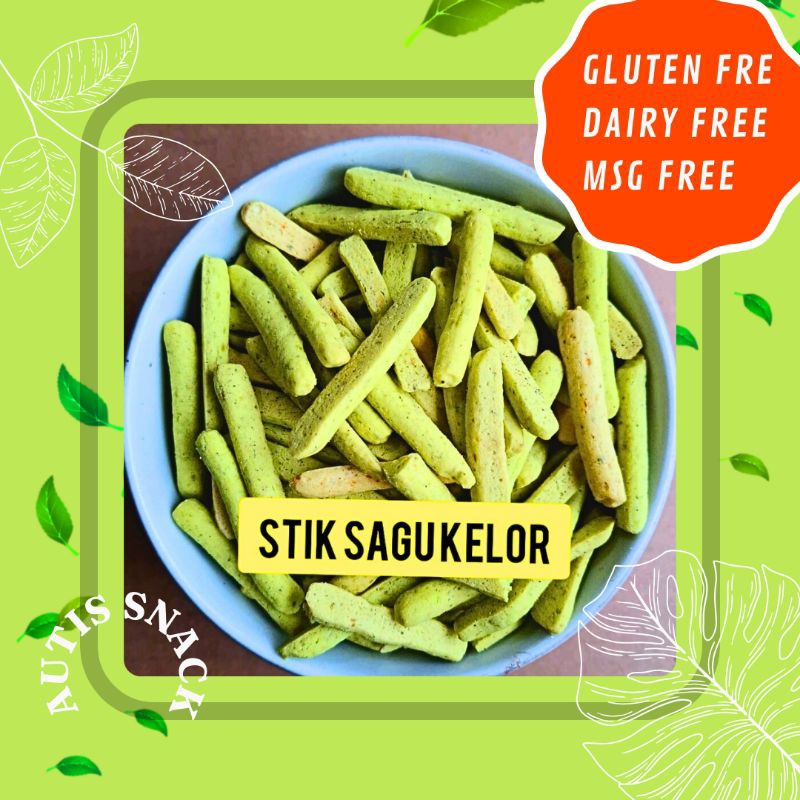 Jual AUTIS FOODS STIK SAGU KELOR NON TELUR GLUTEN FREE/ DAIRY FREE/ MSG ...