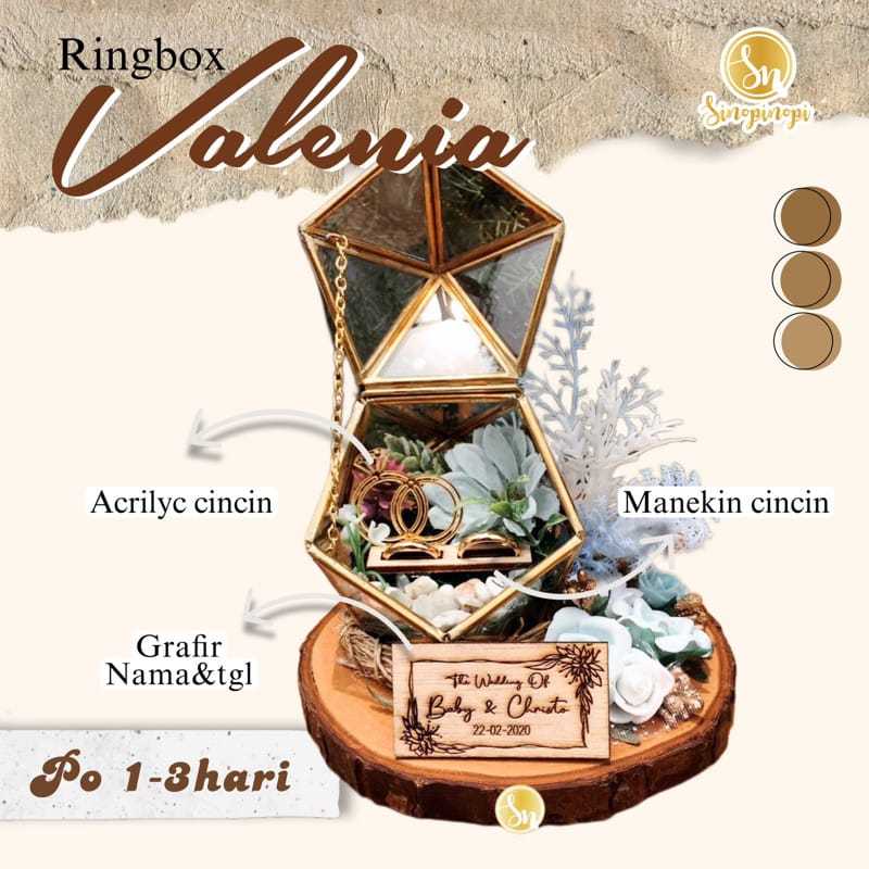 Jual RING BOX VALENIA | KOTAK CINCIN TERARIUM DIAMOND BALL | LAMARAN ...