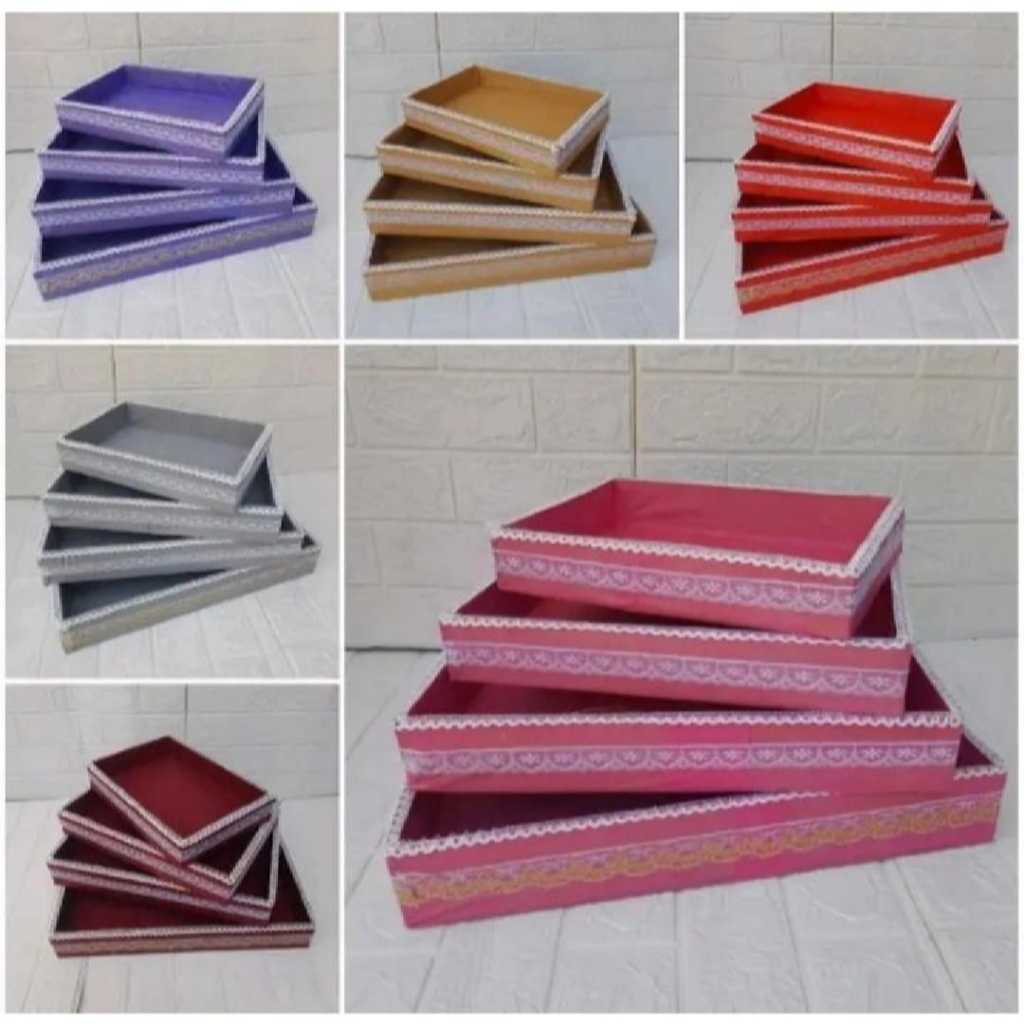 Jual Kotak Hantaran Seserahan Pernikahan 1 Set isi 4pcs Soevenir Box ...