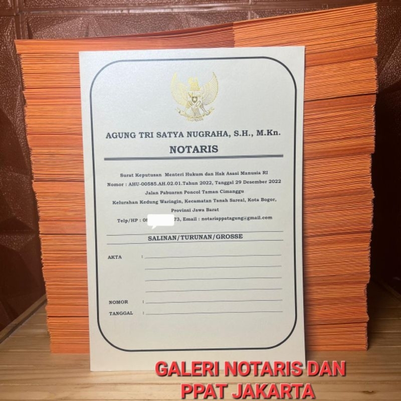 Jual Cover Akta Notaris dan PPAT Cover Salinan Akta Notaris dan PPAT ...