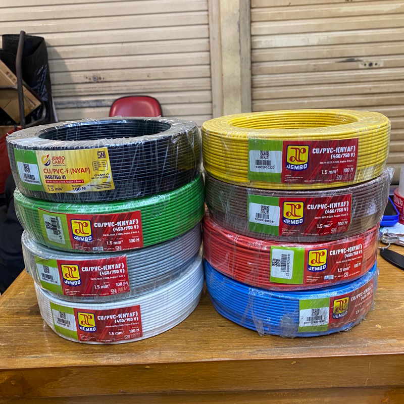 Jual Kabel NYAF 1x1.5 MM 1.5 MM JEMBO CABLE Serabut 100 meter | Shopee Indonesia