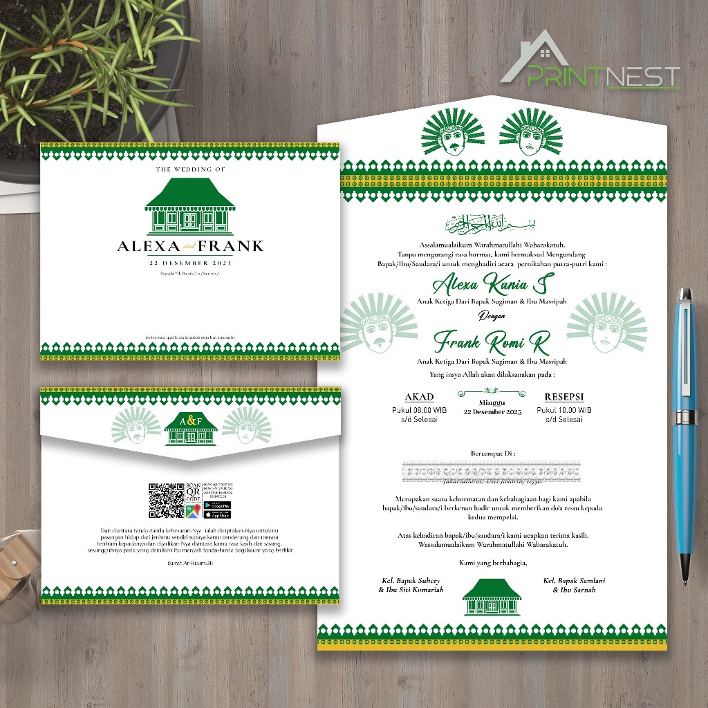 Jual Undangan Pernikahan Tema Betawi Semi Amplop Rustic Desain Terbaru ...