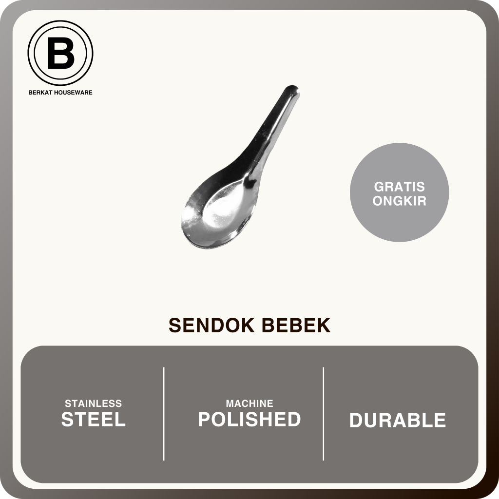 Jual Sendok Bebek Stainless Steel|Duck Spoon|Chinese Spoon 333 | Shopee ...