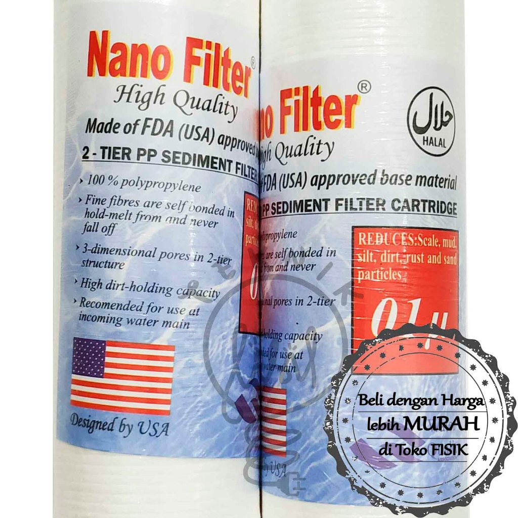Jual [LISIL TEKNIK] SEDIMEN FILTER AIR NANO FILTER 1 MICRON 10 INCH ...