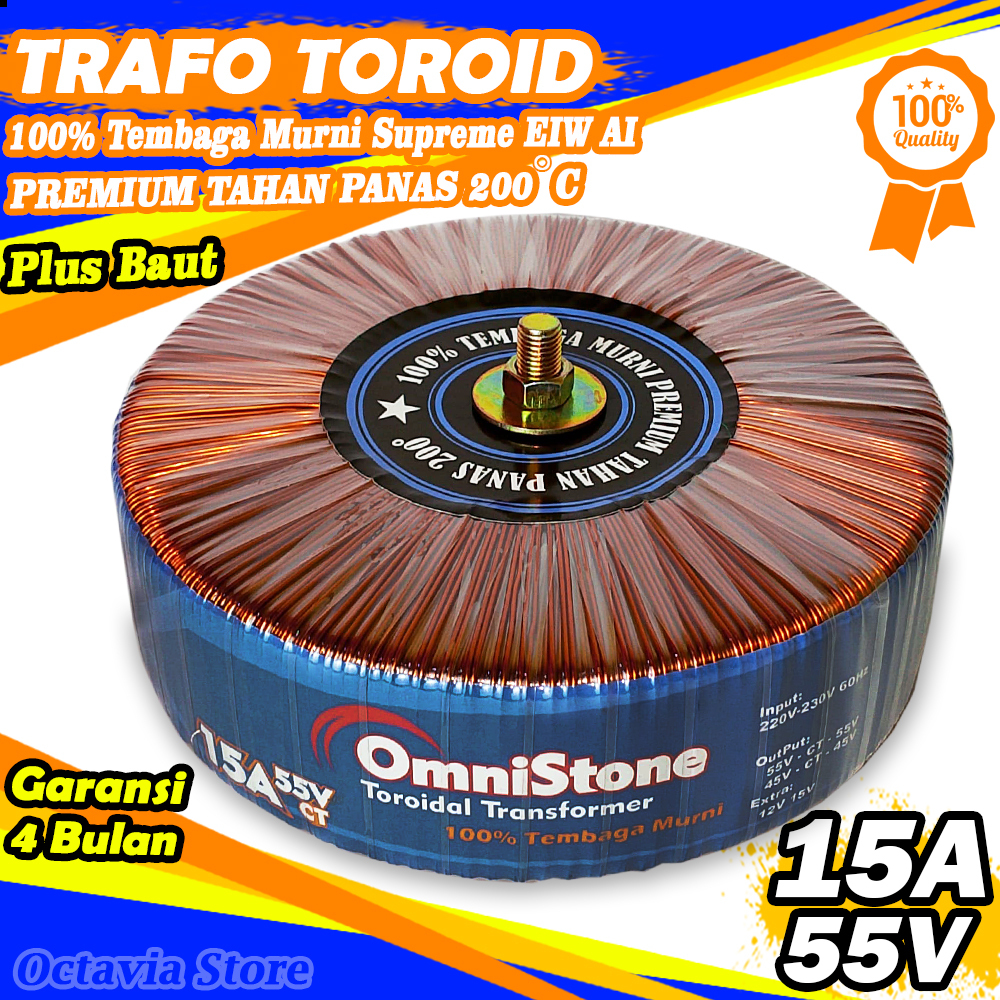 Jual Trafo Toroid Donat OMNISTONE - Trafo Toroid OMNISTONE 15A CT 55V ...