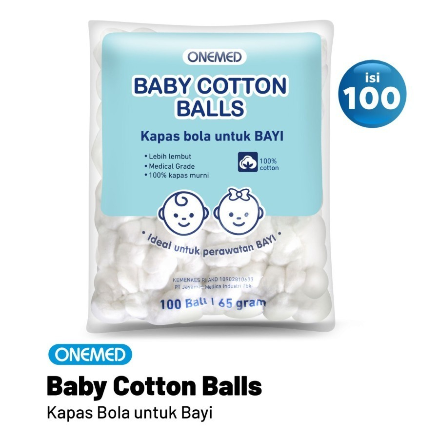 Jual ONEMED MURAH KAPAS BULAT / COTTON BALL KAPAS BULAT BABY ONE MED ...