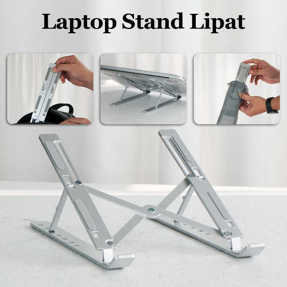 Jual Meja Laptop Stand Laptop Lipat Portable Riser Foldable Adjustable ...
