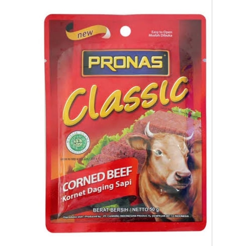 Jual Pronas Kornet Sapi Classic Original Sachet 50 gram / Corned Beef ...