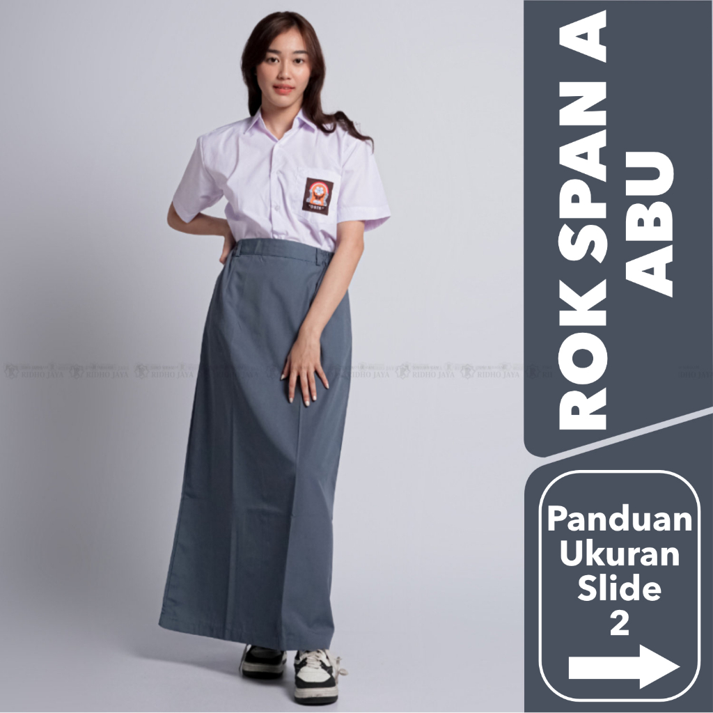 Jual RIDHO JAYA - Rok Span A Abu Rok Plisket Rok Sekolah Rok span Polos Rok SMA | Shopee Indonesia