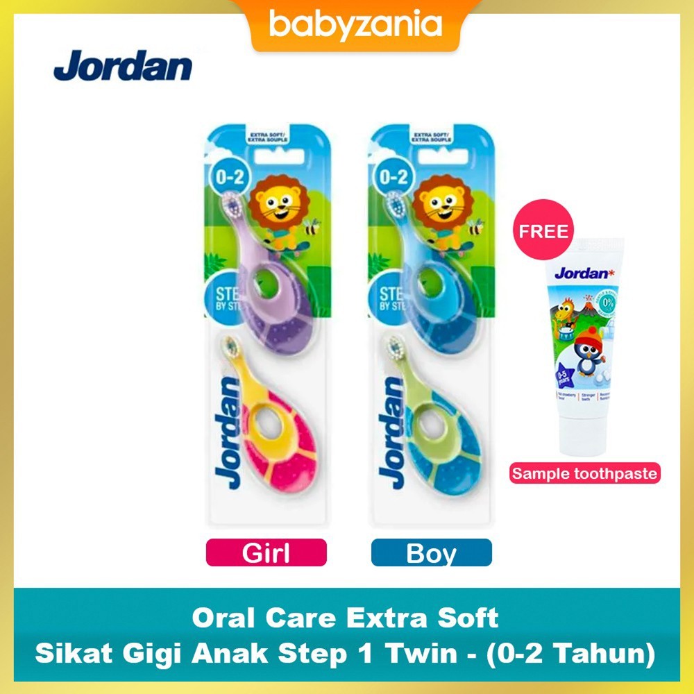 Jual Jordan Oral Care Extra Soft Sikat Gigi Anak Step 1 Twin - (0-2 ...
