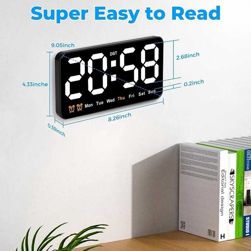 Jual JD-6638 SOHA Jam Digital LED Jam Meja Dinding Digital LED Clock ...