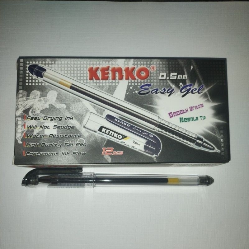 Jual pen kenko easy gel hitam isi 12 pcs | Shopee Indonesia