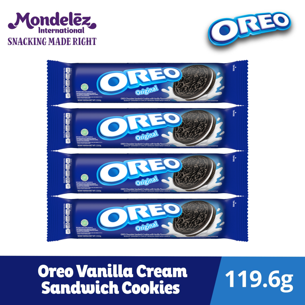 Jual OREO VANILLA CREAM, 119.6G x 4 | Shopee Indonesia