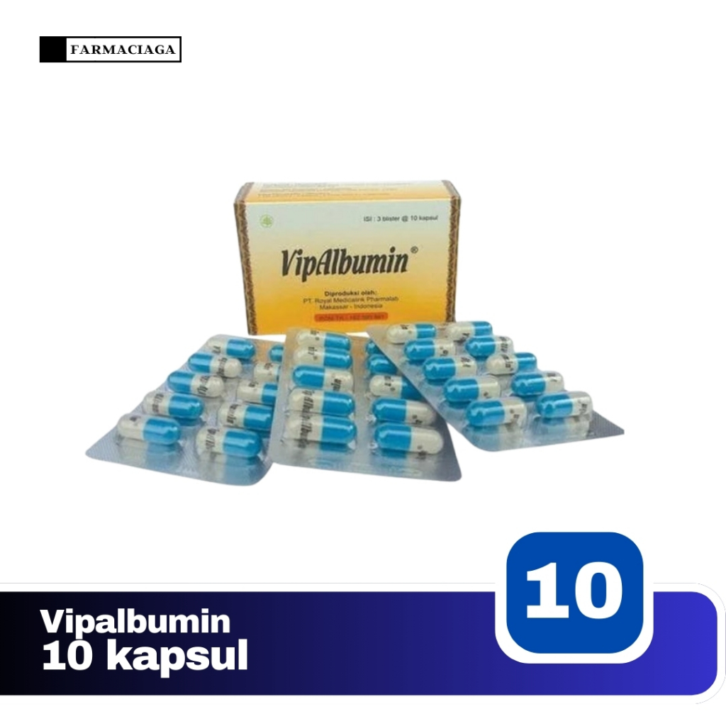 Jual vipalbumin vip albumin kapsul ikan gabus 10 strip/ 30 box | Shopee ...