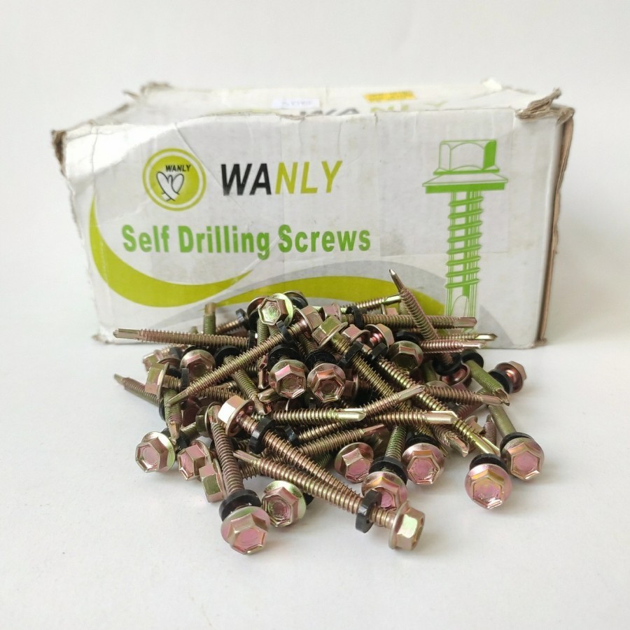 Jual baut roofing 12 x 40 wanly/self drilling screw 4cm(1 1/2 inch ...