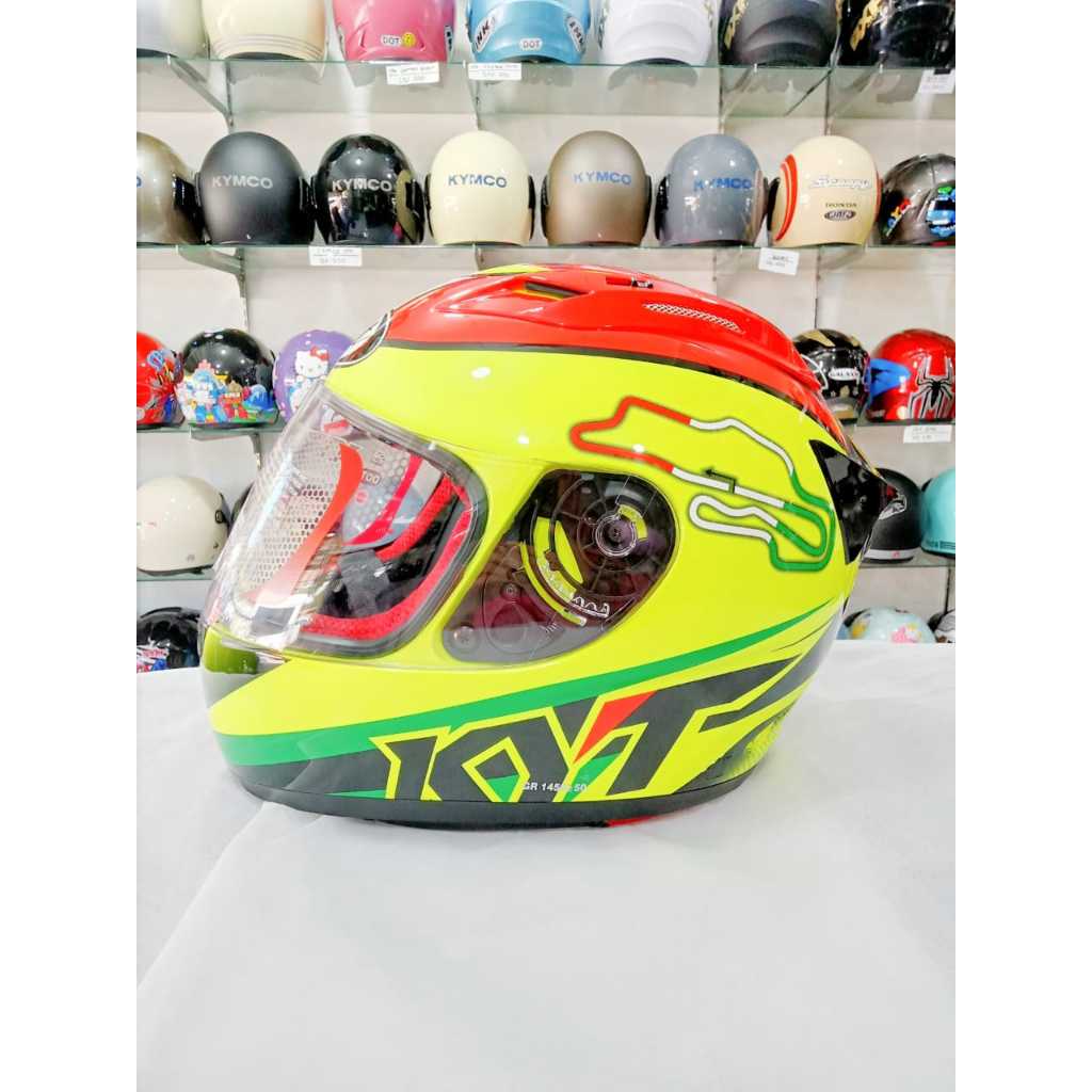 Jual KYT Helm Full Face RC7 #15 Circuit Edition Yellow Fluorescent ...