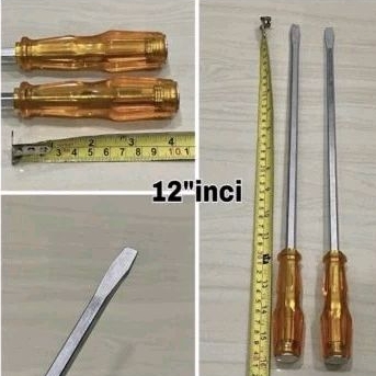 Jual Obeng ketok 12" bunga plat obeng tokok gedor 40cm obeng plus minus ...