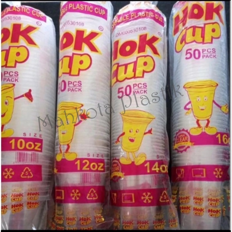 Jual Gelas Plastik Cup Plastik HOK uk 10oz 12oz 14oz 16oz 18oz 22oz ...