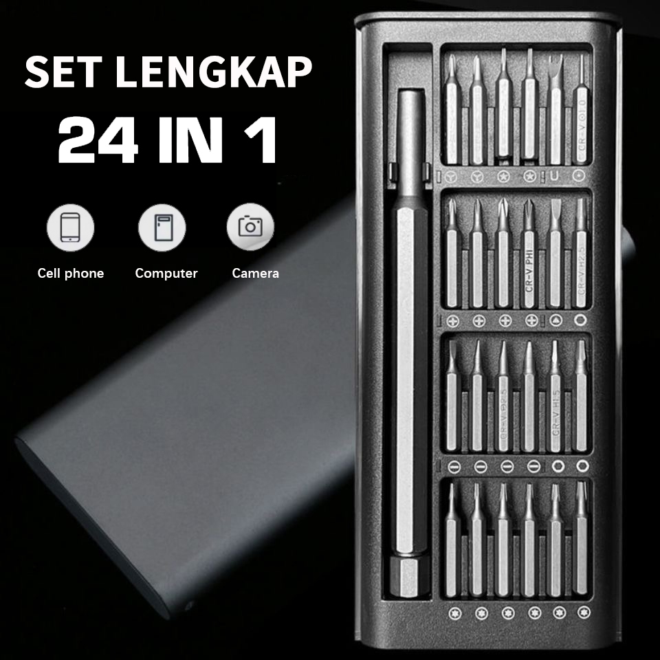 Jual AB10 Obeng Set Premium 24in1 Set Obeng Magnetic Multifungsi Obeng ...