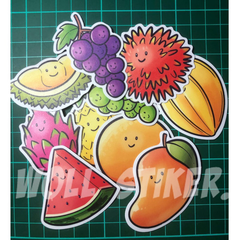 Jual STIKER Buah-Buahan l VIYNL l LAMINASI DOFF | Shopee Indonesia