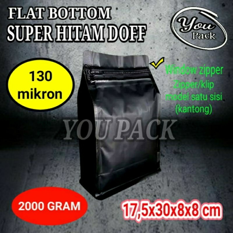 Jual FLAT BOTTOM SUPER HITAM DOFF 2 KG KEMASAN KOPI-BUBUK-SNACK KPACK ...
