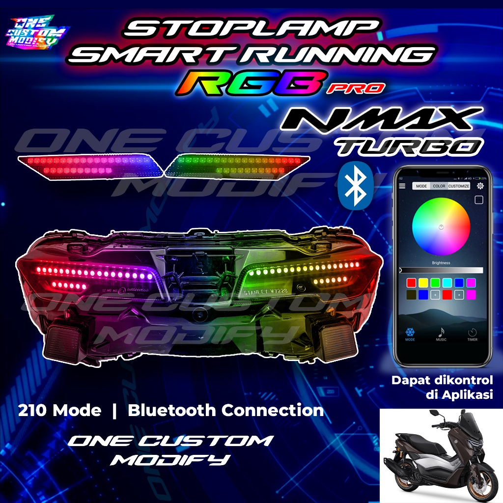 Jual Stoplamp Running RGB Nmax Turbo Smart Pro Bluetooth Lampu LED Rem ...