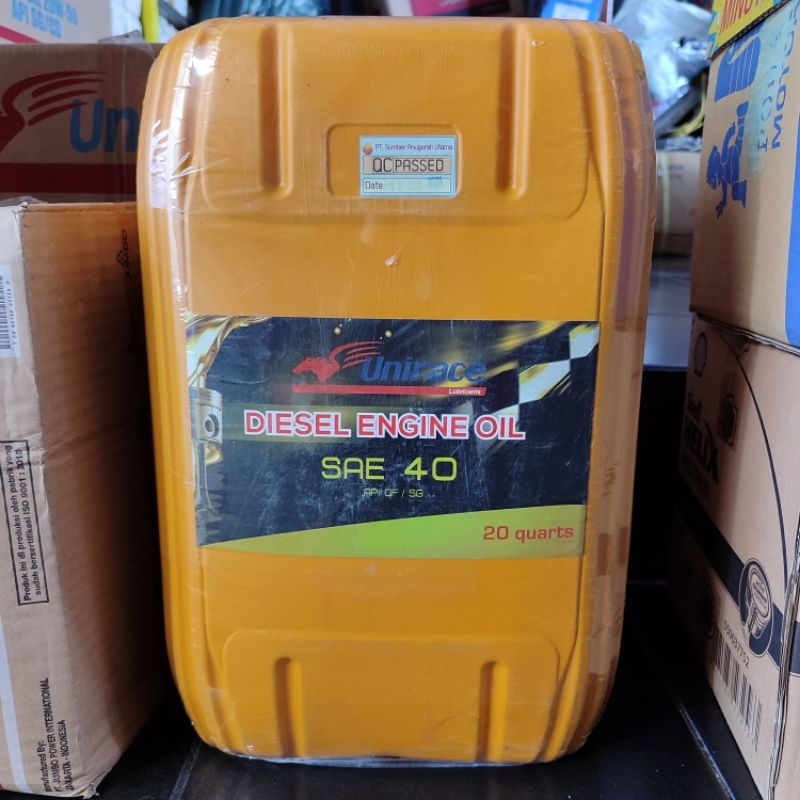 Jual Oli Mesin Diesel SAE 40 20 Quarts Unirace | 18L | Shopee Indonesia