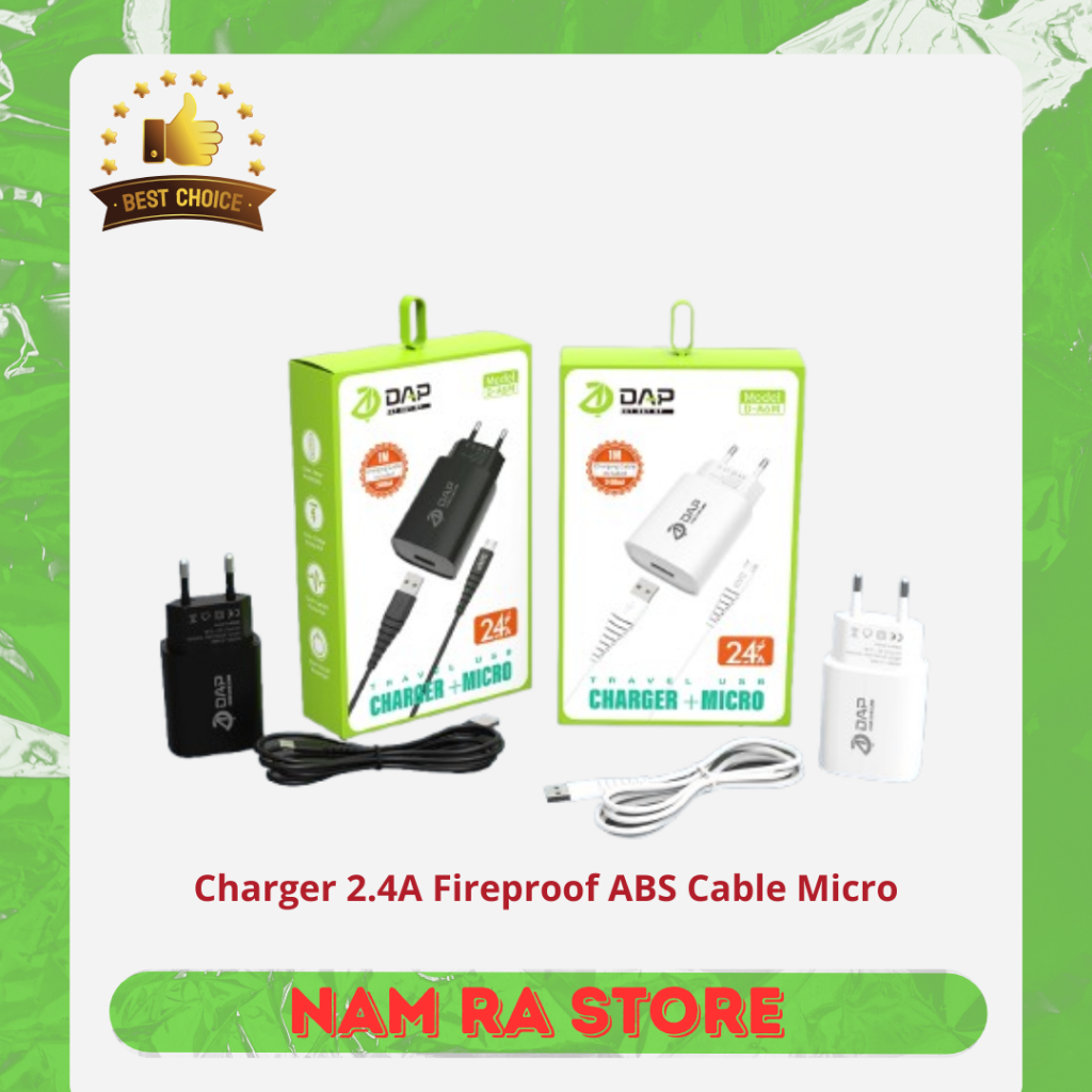 Jual Charger 18 Watt 2.4A Fireproof ABS Cable Micro USB/Cassan Micro ...
