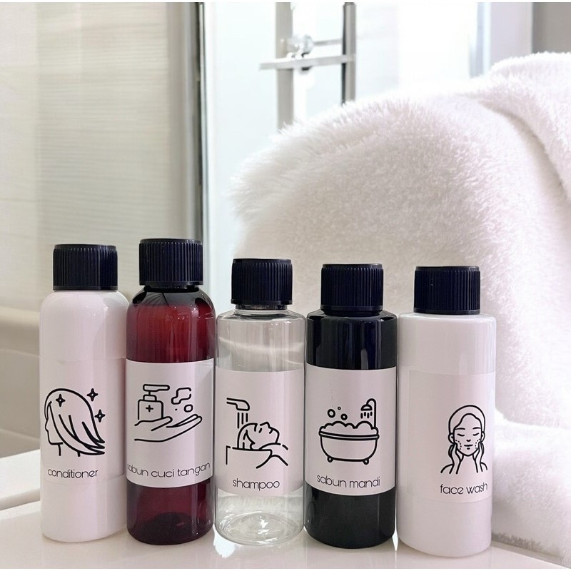 Jual botol 100ML TRAVEL SIZE STIKER GAMBAR KECIL TUTUP PUTAR HITAM ...
